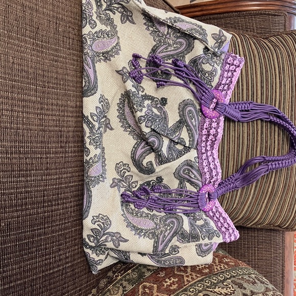 Joy Susan | Bags | Joy Susan Paisley Tote With Purple And Gray Design ...